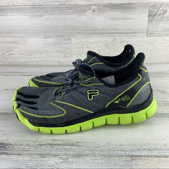Fila | Shoes | Fila 5 Finger Toe Black Lime Green Shoes Size 5 | Poshmark